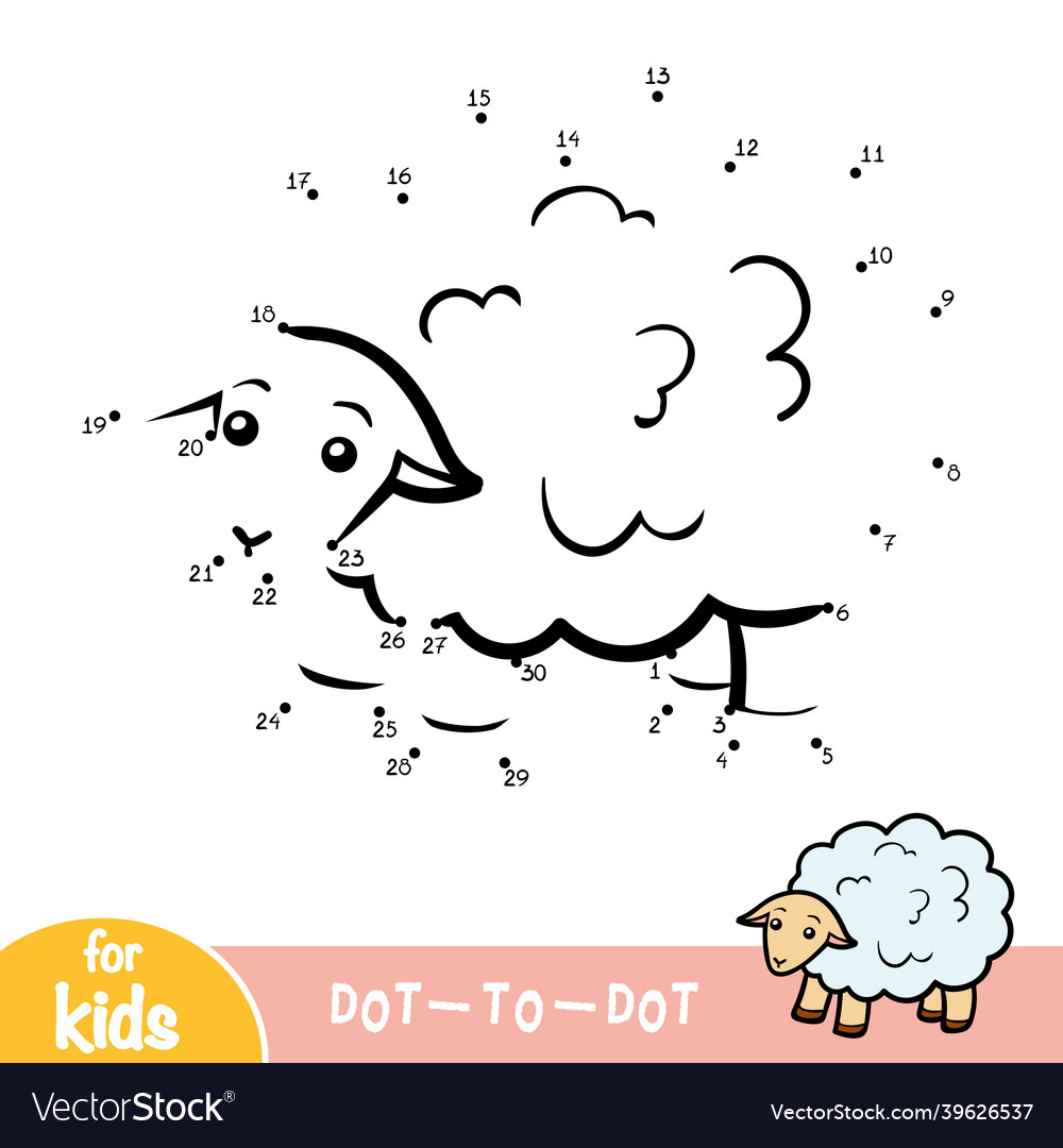 Numbers game education for children sheep Vector Image