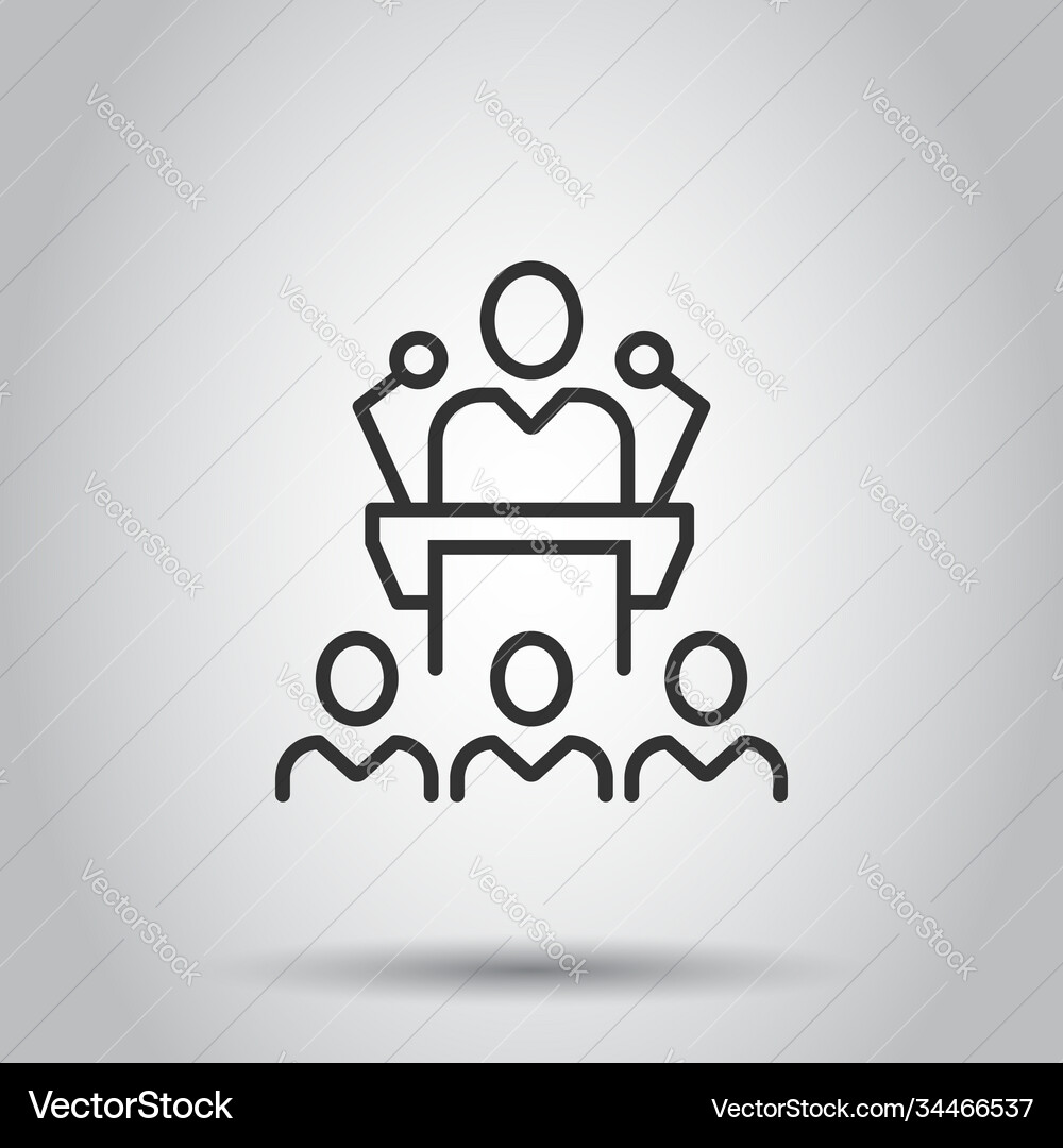 People on podium icon in flat style speaker Vector Image