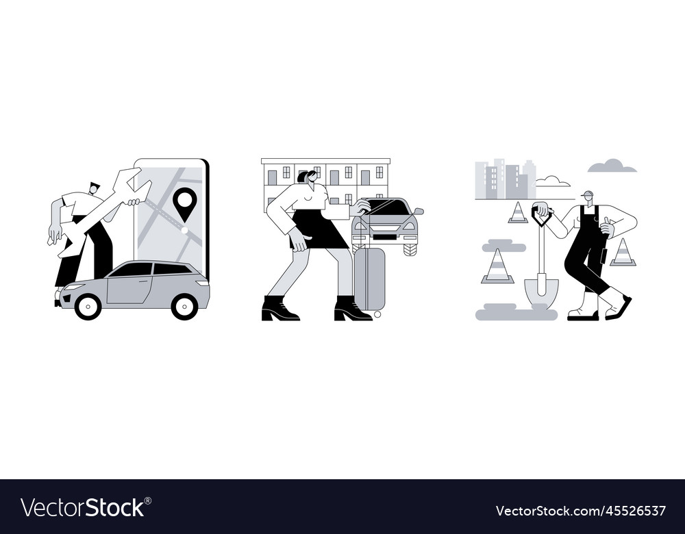 Road service abstract concept Royalty Free Vector Image