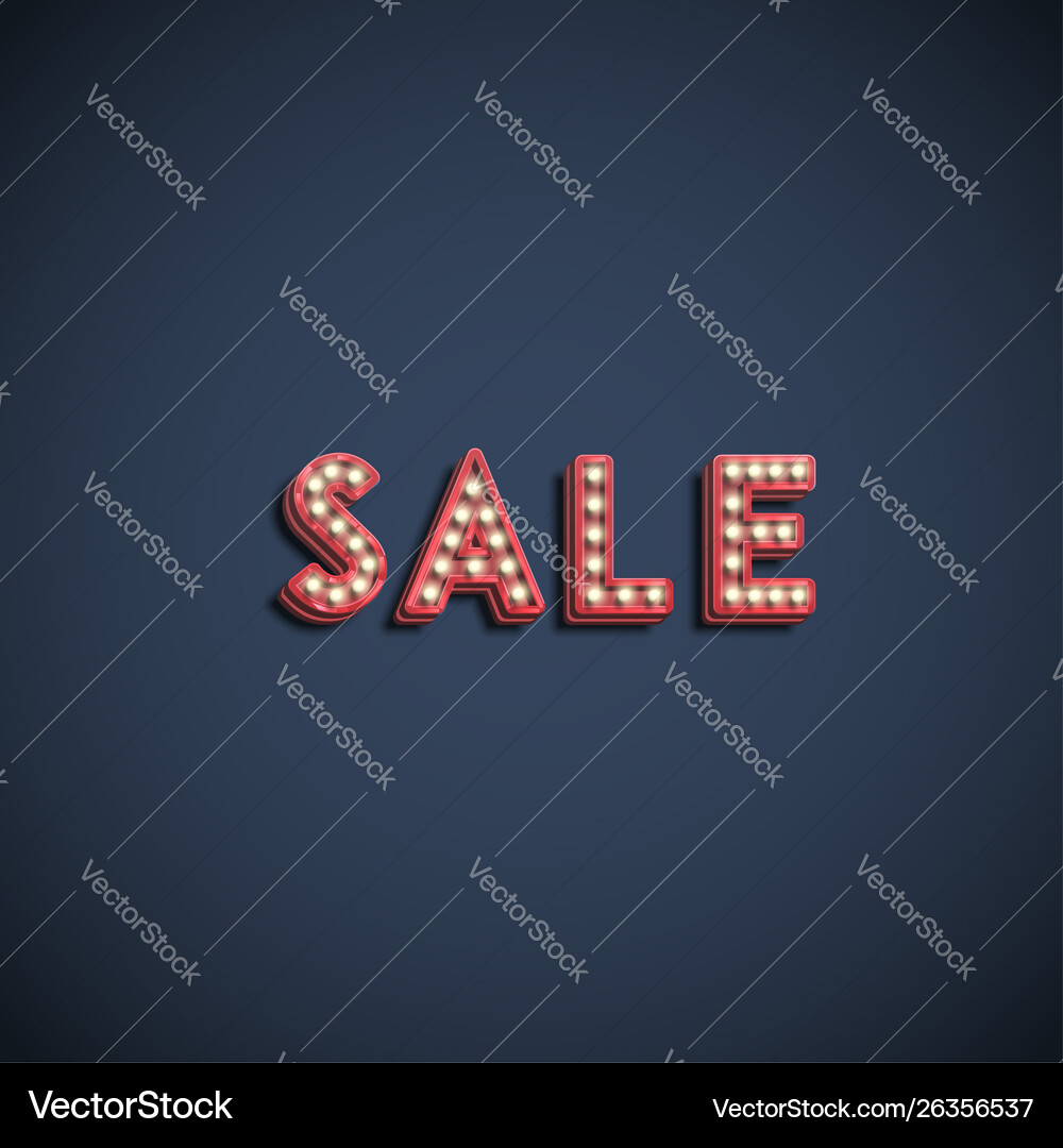 Sale lamp fonts sign Royalty Free Vector Image