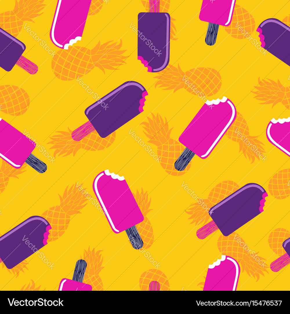 Summer season ice cream art seamless pattern Vector Image