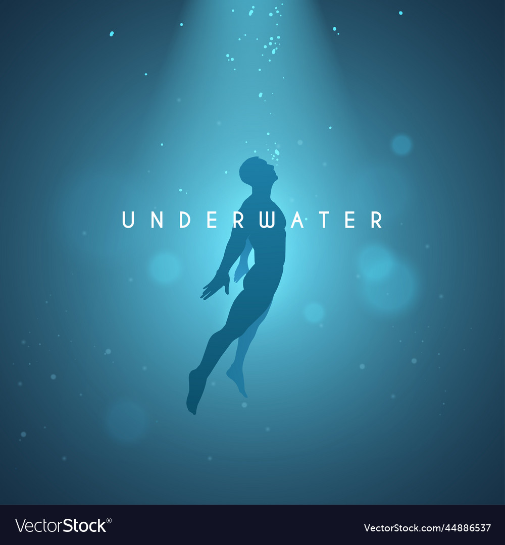 Underwater Man Royalty Free Vector Image Vectorstock