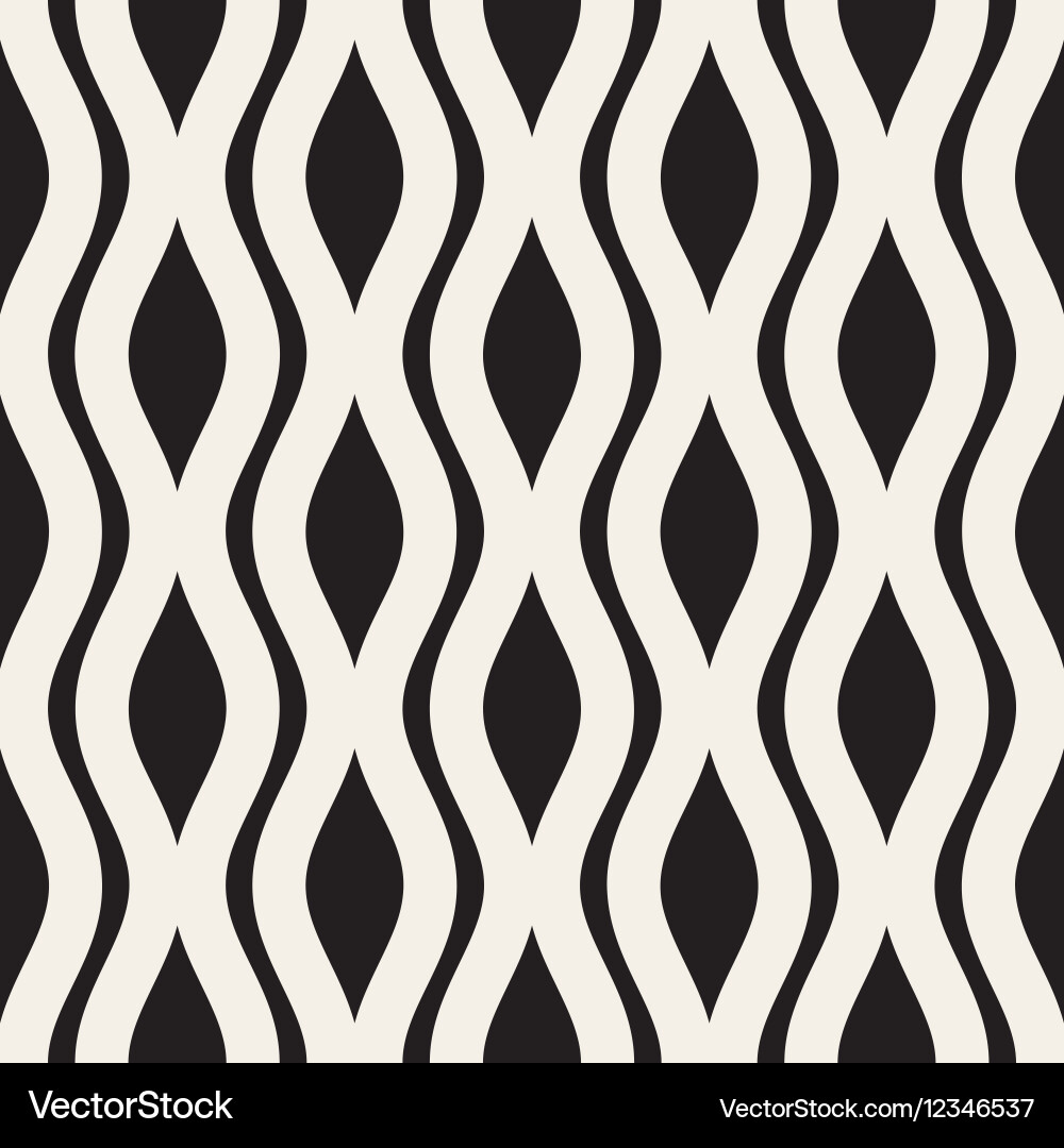 Wavy ripple lines seamless black and white Vector Image