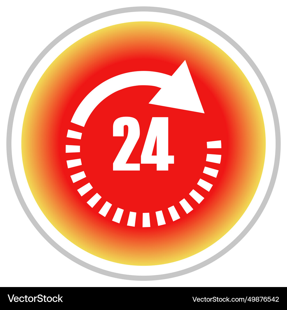 24 hours order and service time management icon Vector Image