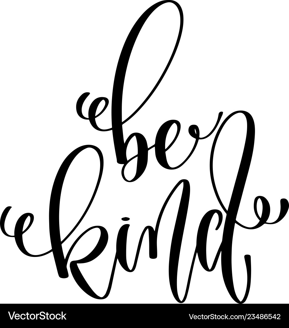 Be kind - hand lettering inscription text Vector Image