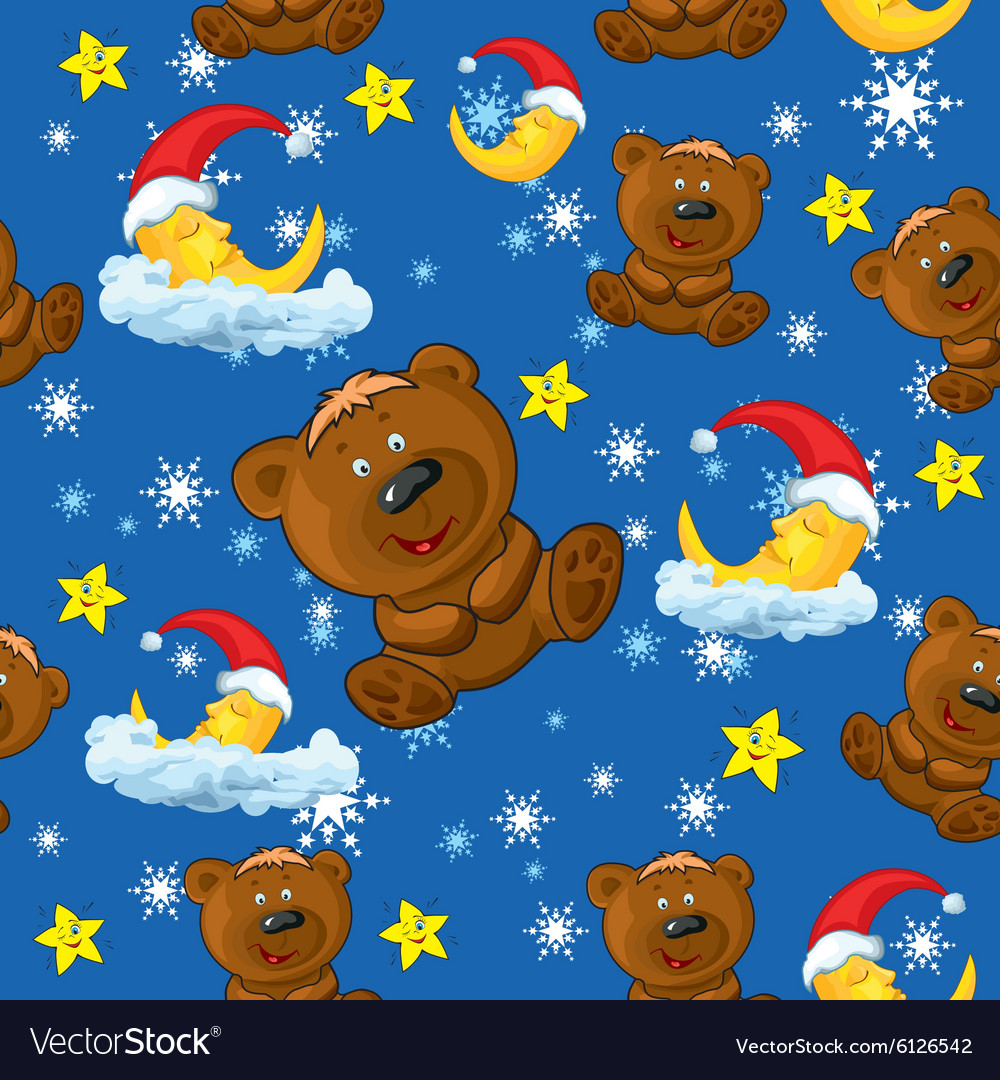 Bear pattern background Royalty Free Vector Image