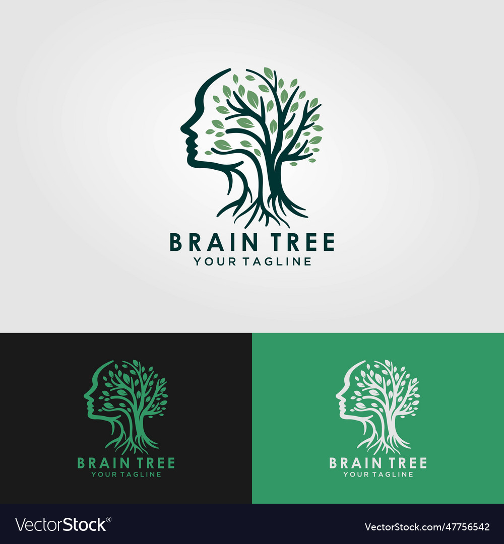 Brain tree logo Royalty Free Vector Image - VectorStock