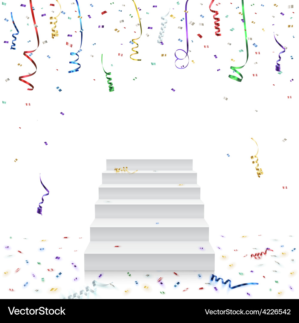 Celebration background template with stairs Vector Image