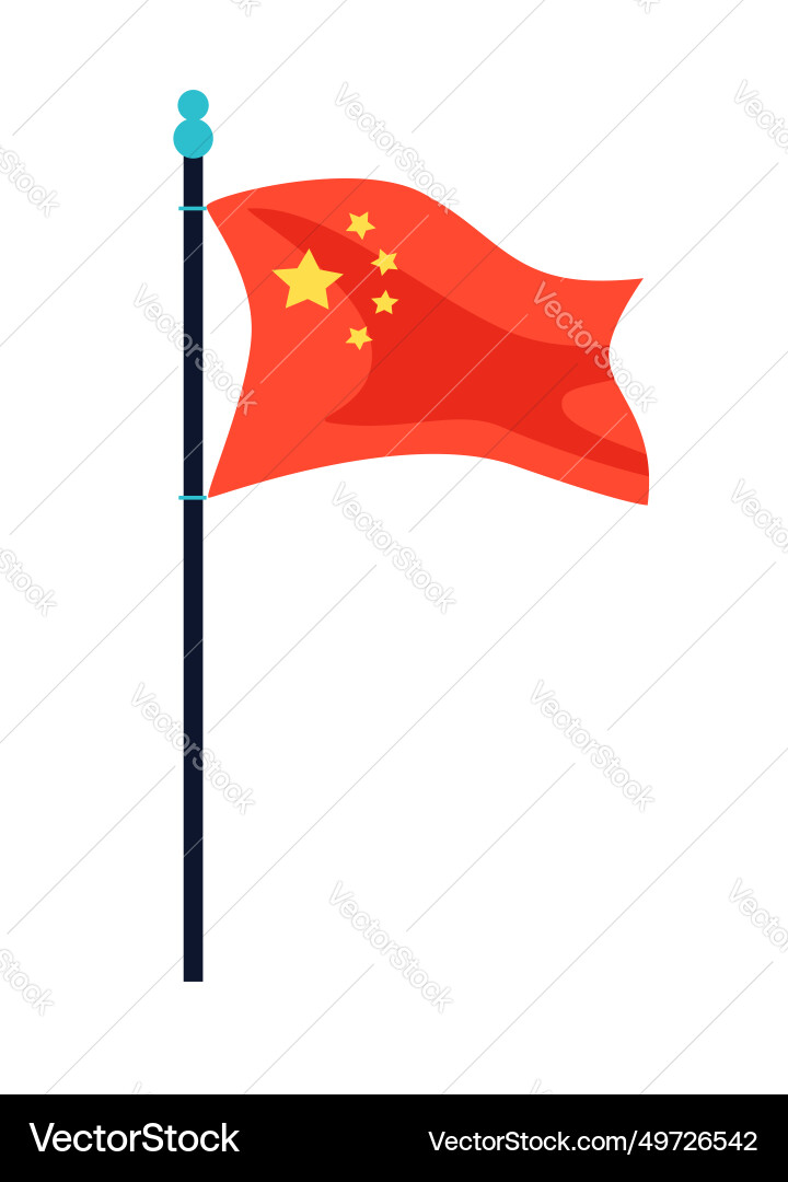 Chinese national flag - modern flat design style Vector Image