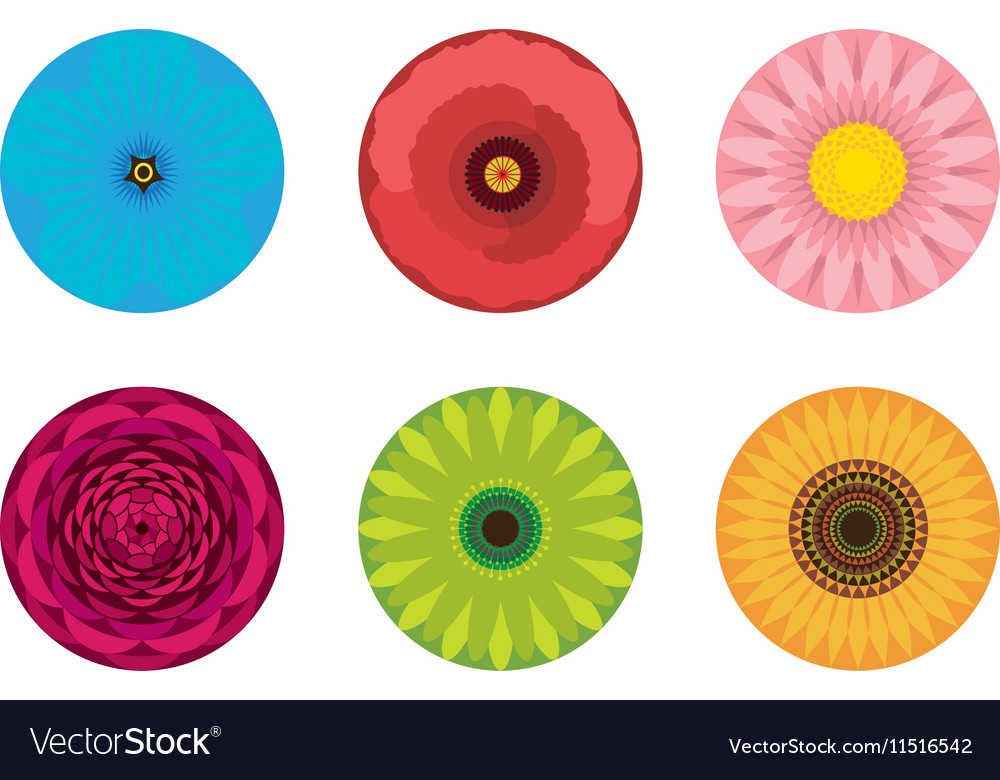 Circle Flowers Pattern Royalty Free Vector Image