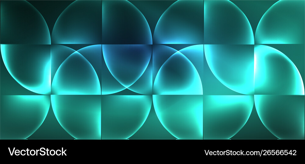 Colorful blue neon shape round triangle in modern Vector Image