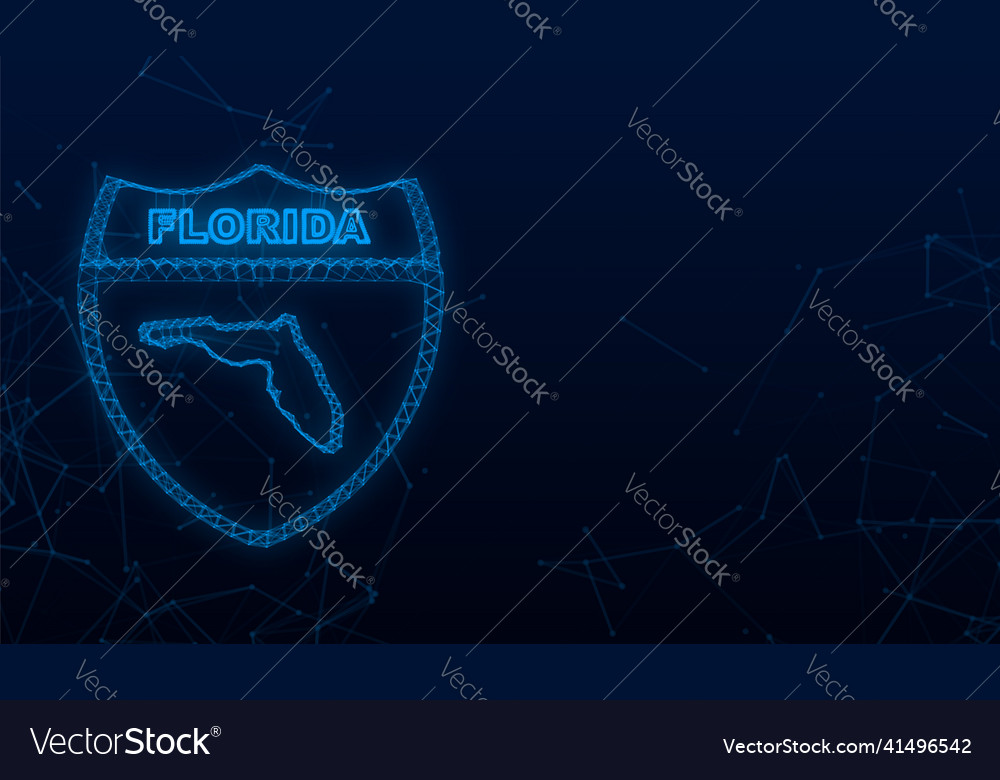 Florida state map plexus icon Royalty Free Vector Image