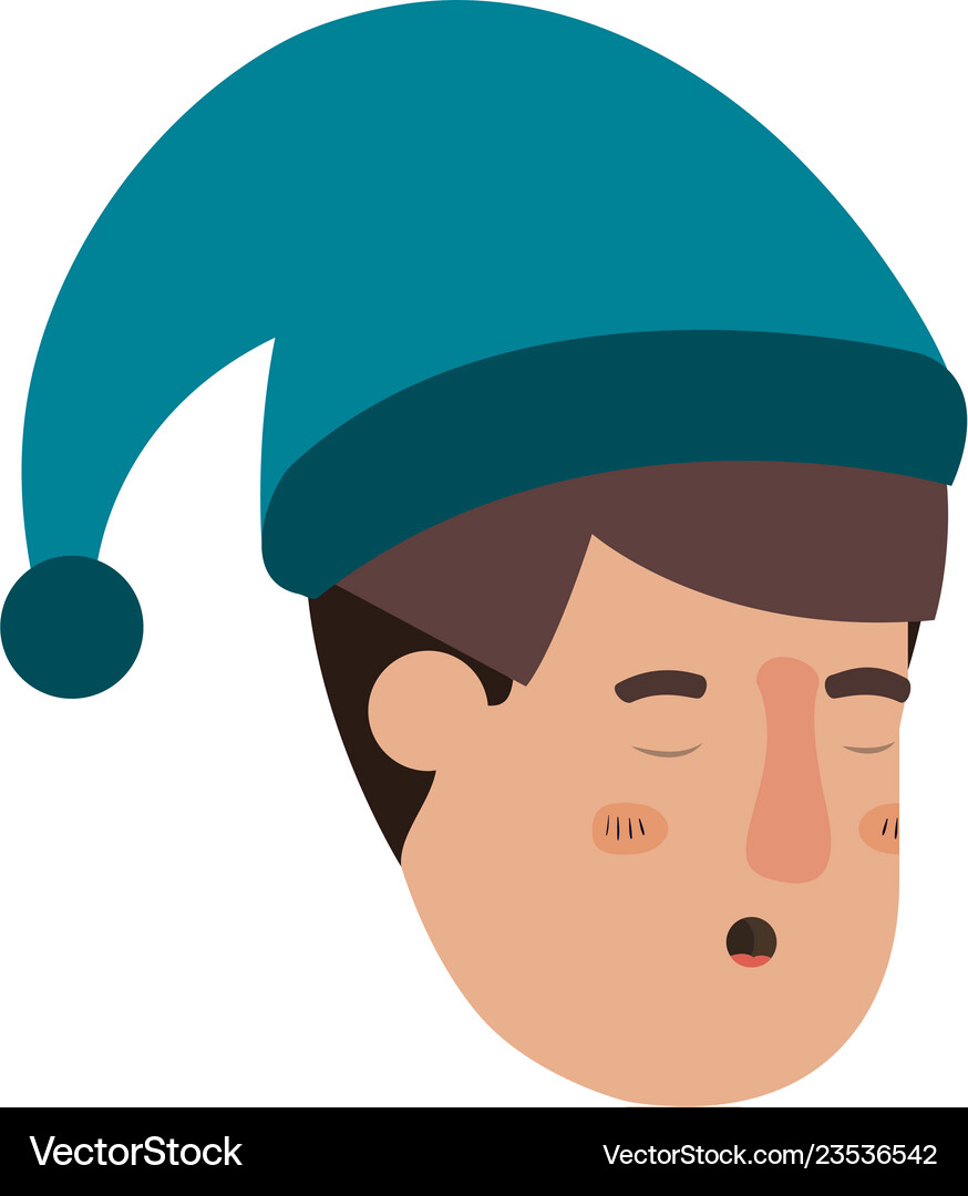 Head of man sleeping avatar character Royalty Free Vector