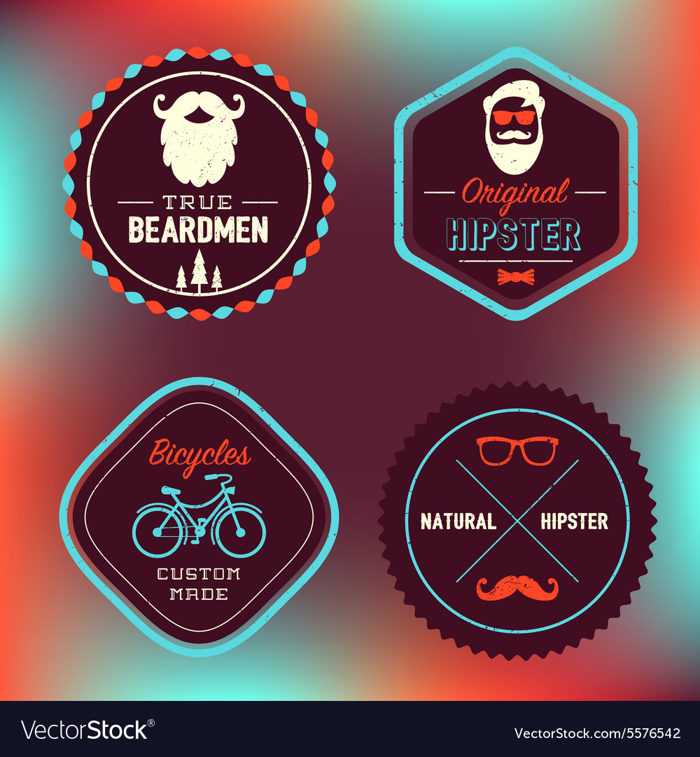 Hipster badges set Royalty Free Vector Image - VectorStock