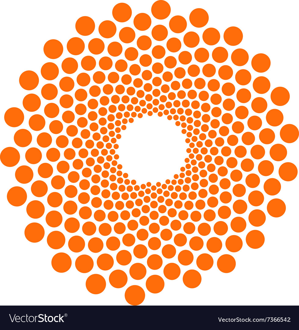Orange circle pattern flower Royalty Free Vector Image