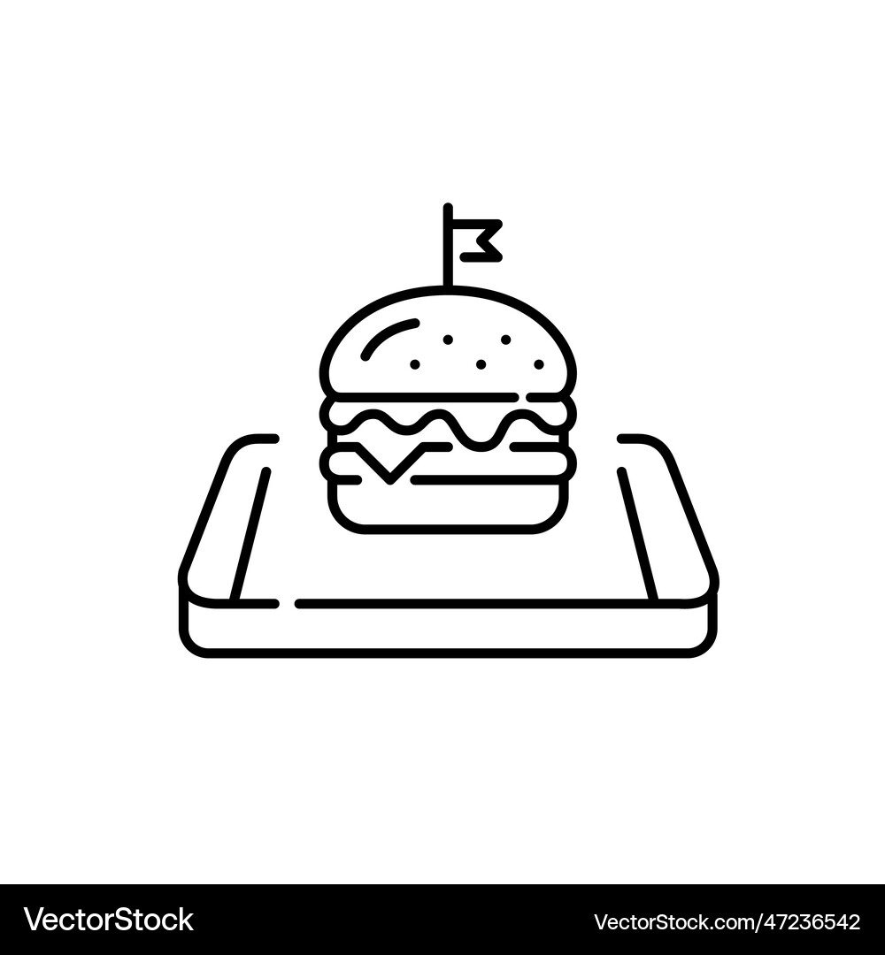 Ordering fast food from food delivery application Vector Image