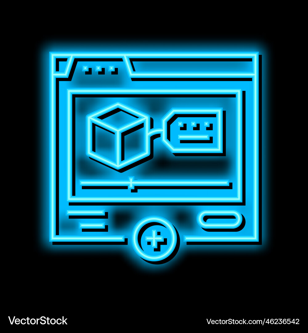 Promote product neon glow icon Royalty Free Vector Image