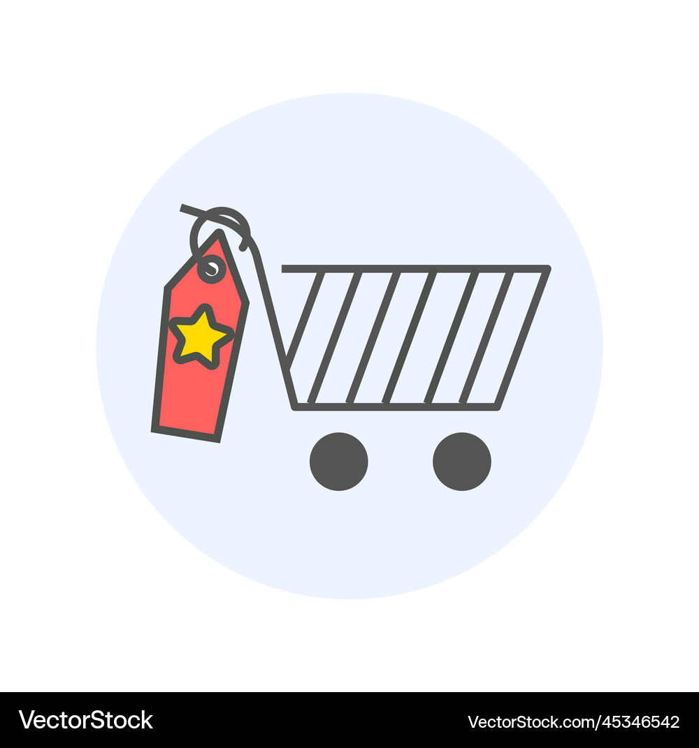 Shopping cart color icon Royalty Free Vector Image