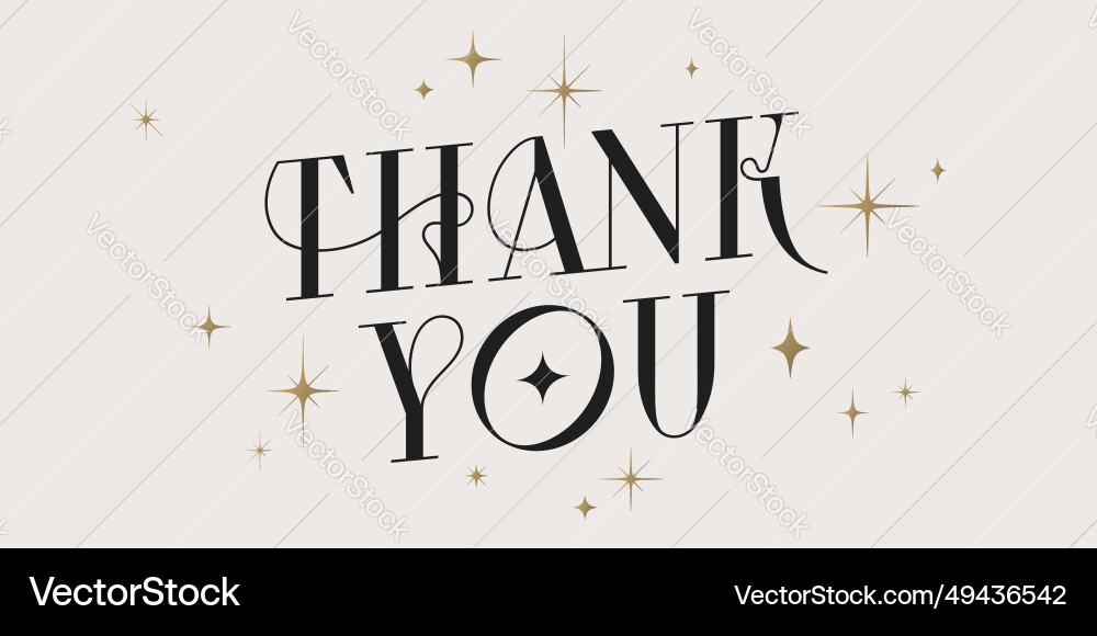Thank you classic lettering Royalty Free Vector Image