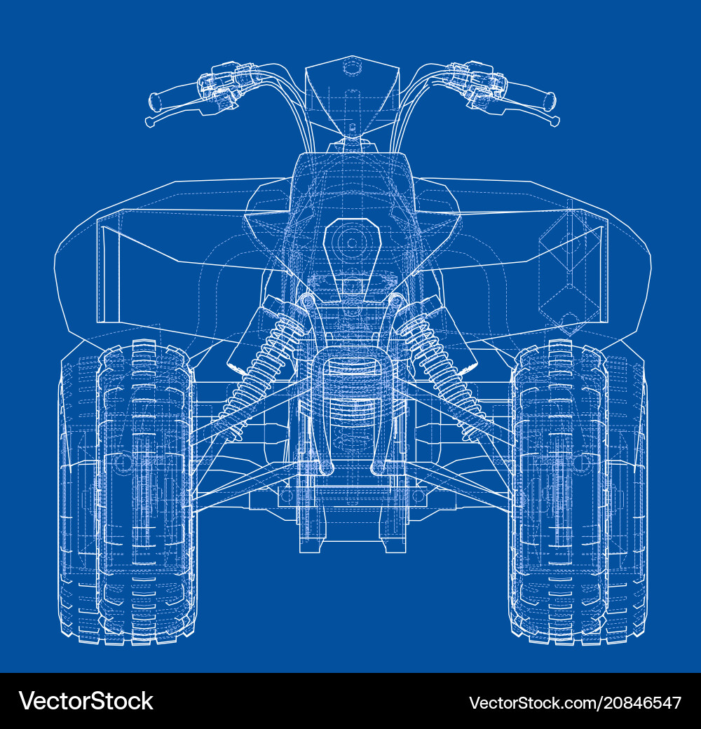 Atv quadbike concept outline Royalty Free Vector Image
