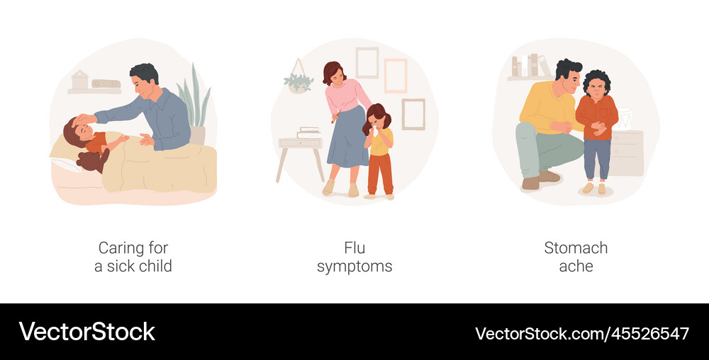 Childhood sickness isolated cartoon Royalty Free Vector