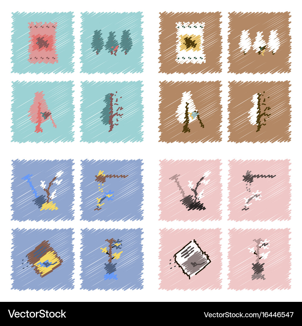 Collection flat shading style icons ecology Vector Image