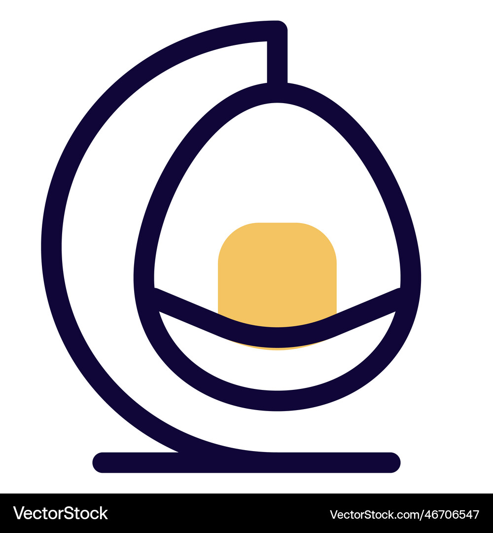 Egg chair hanging in lounge area Royalty Free Vector Image