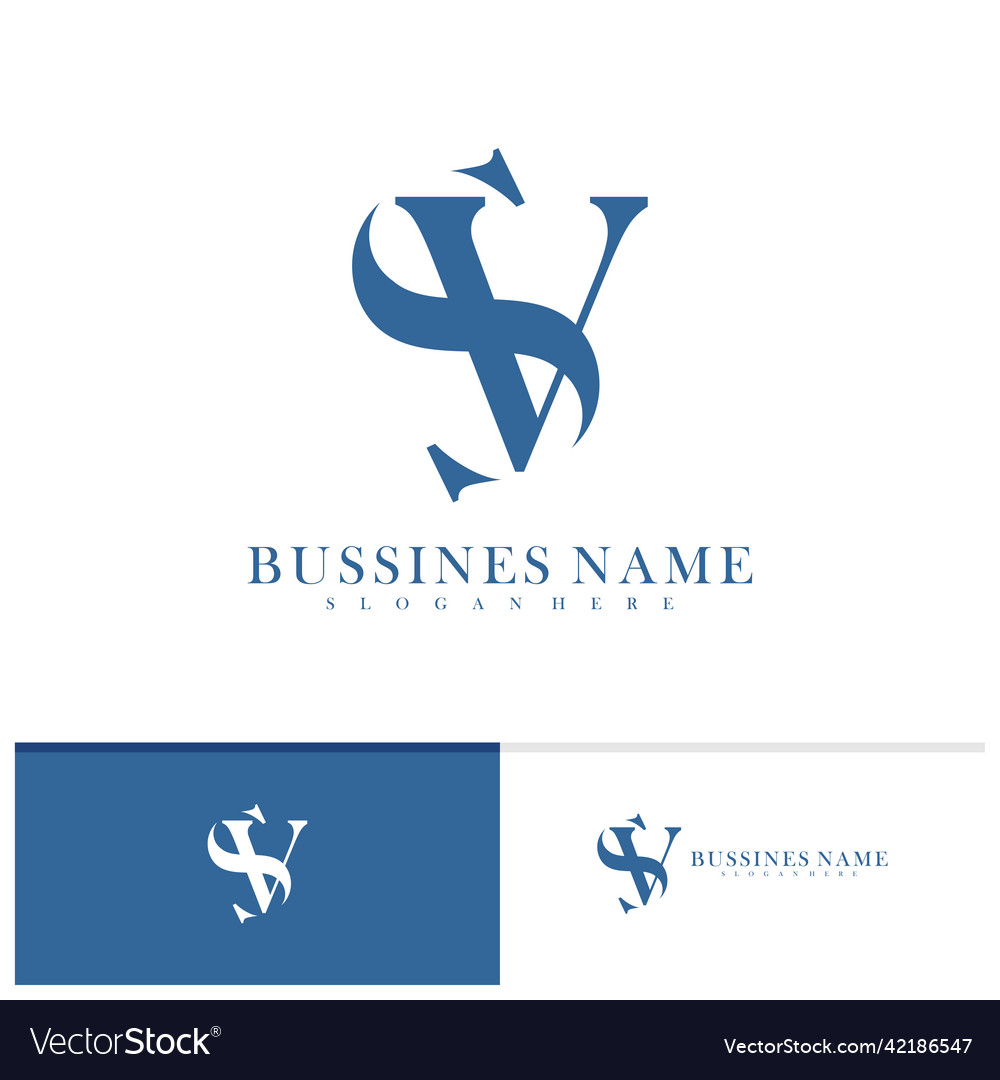 Initial s v logo design template creative Vector Image