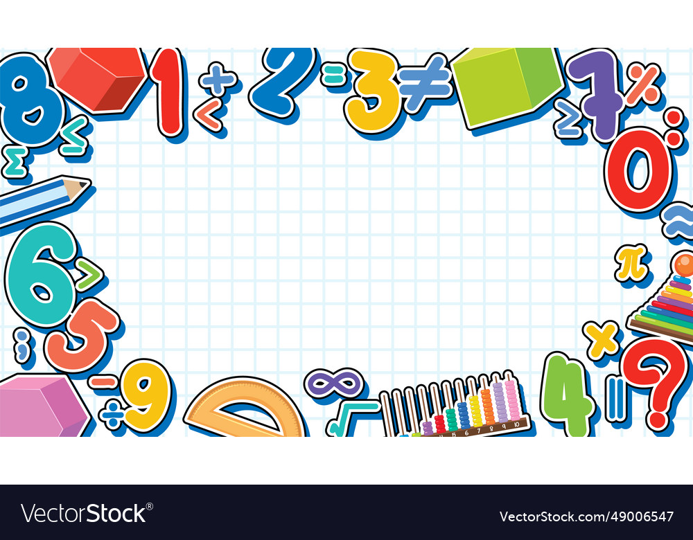 Math border notebook with checkered background Vector Image