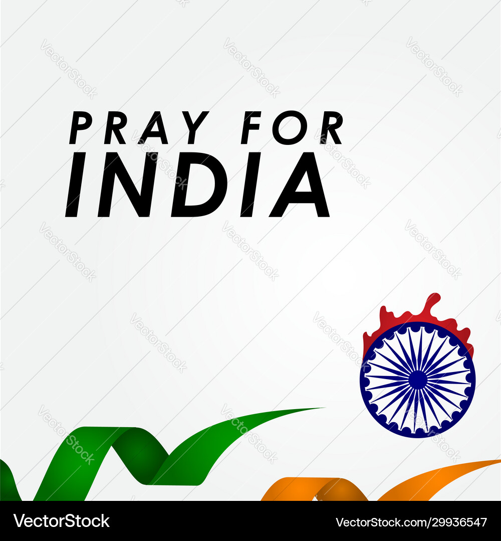Pray for india design for banner or background Vector Image