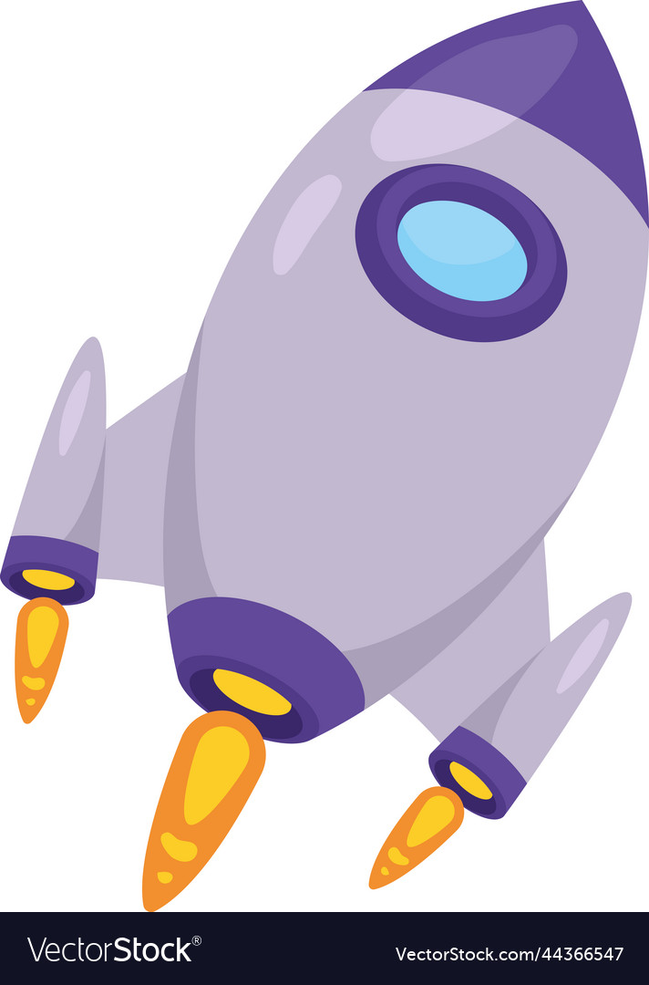 Rocket flying space outer Royalty Free Vector Image