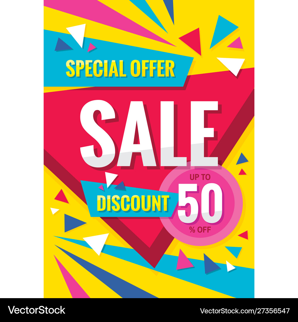 Sale - concept vertical banner design discount Vector Image
