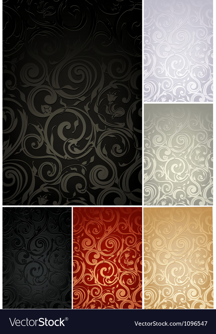 Seamless wallpaper pattern set of six colors Vector Image