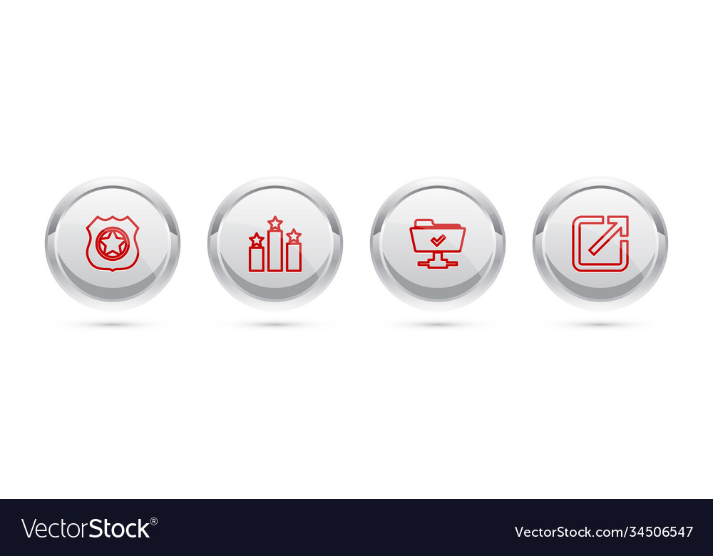 Set line police badge ranking star ftp operation Vector Image Set line police badge ranking star ftp operation Vector Image