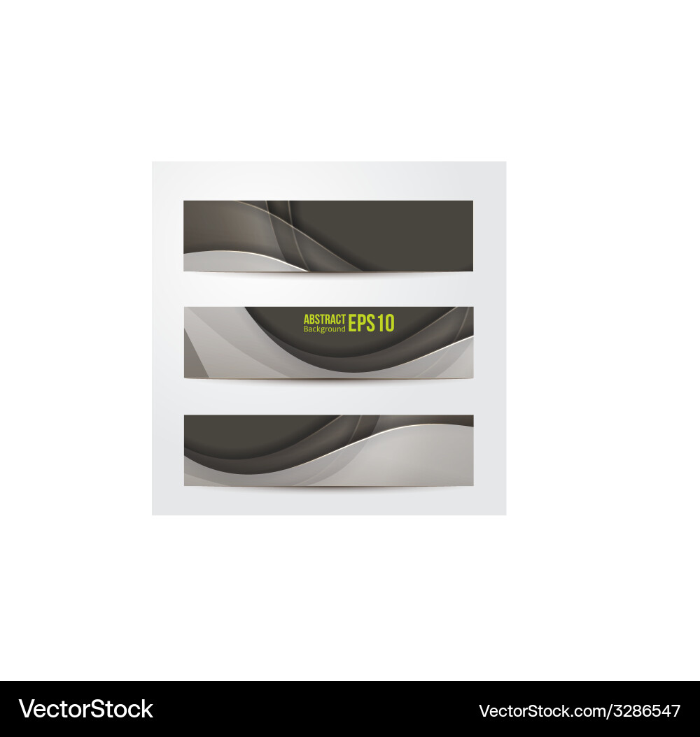 Set of abstract banners gray three background Vector Image