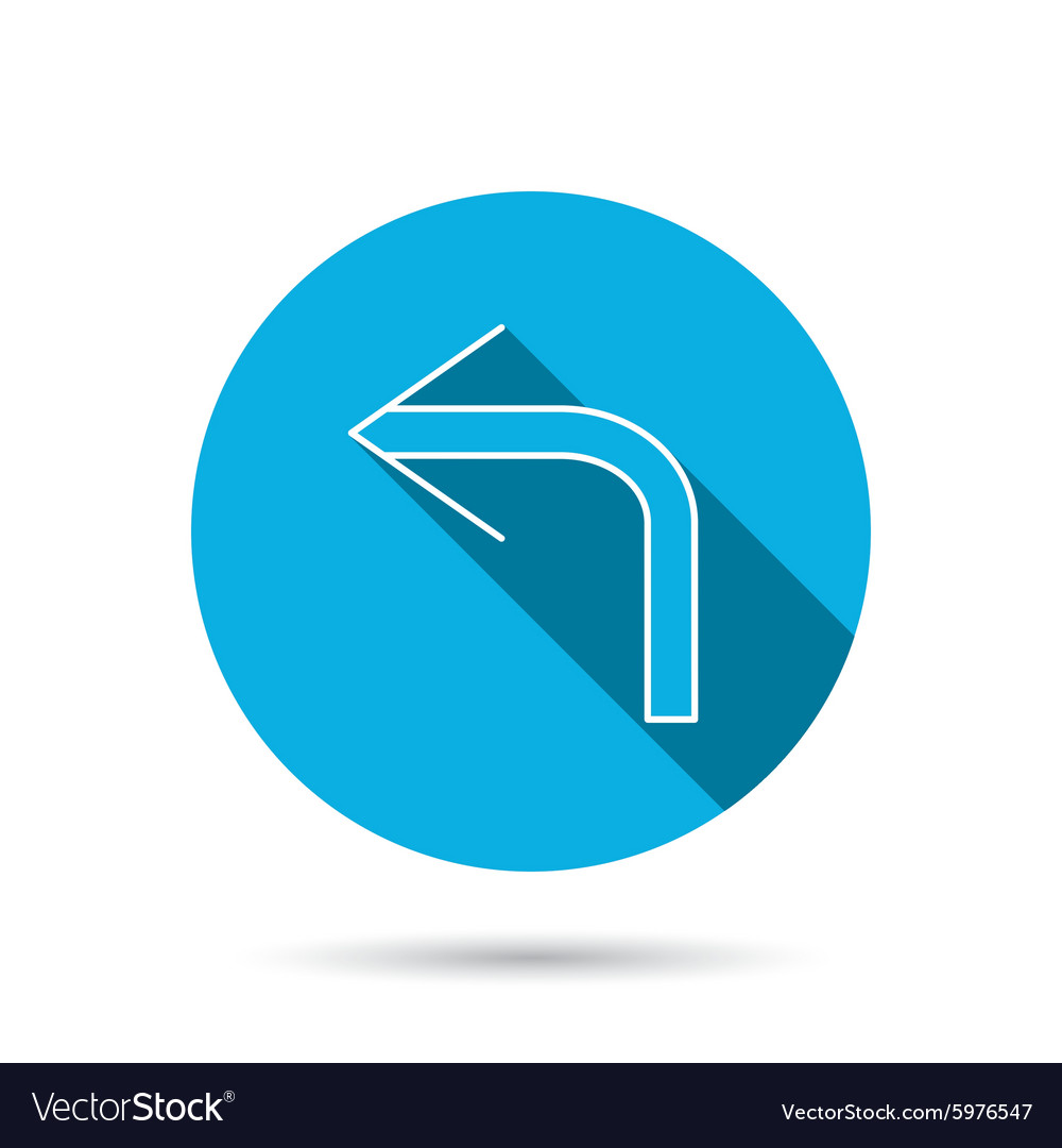 Turn left arrow icon previous sign Royalty Free Vector Image