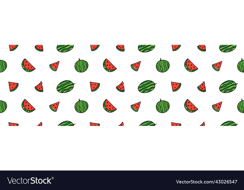 Wide horizontal watermelon pattern Royalty Free Vector Image
