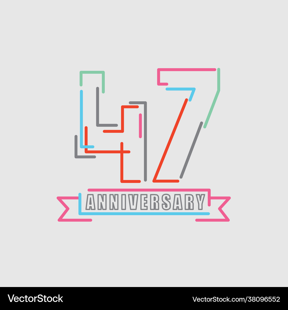 47th years anniversary logo birthday celebration Vector Image