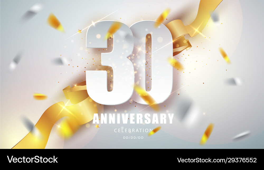 Anniversary premium emblem with golden confetti Vector Image