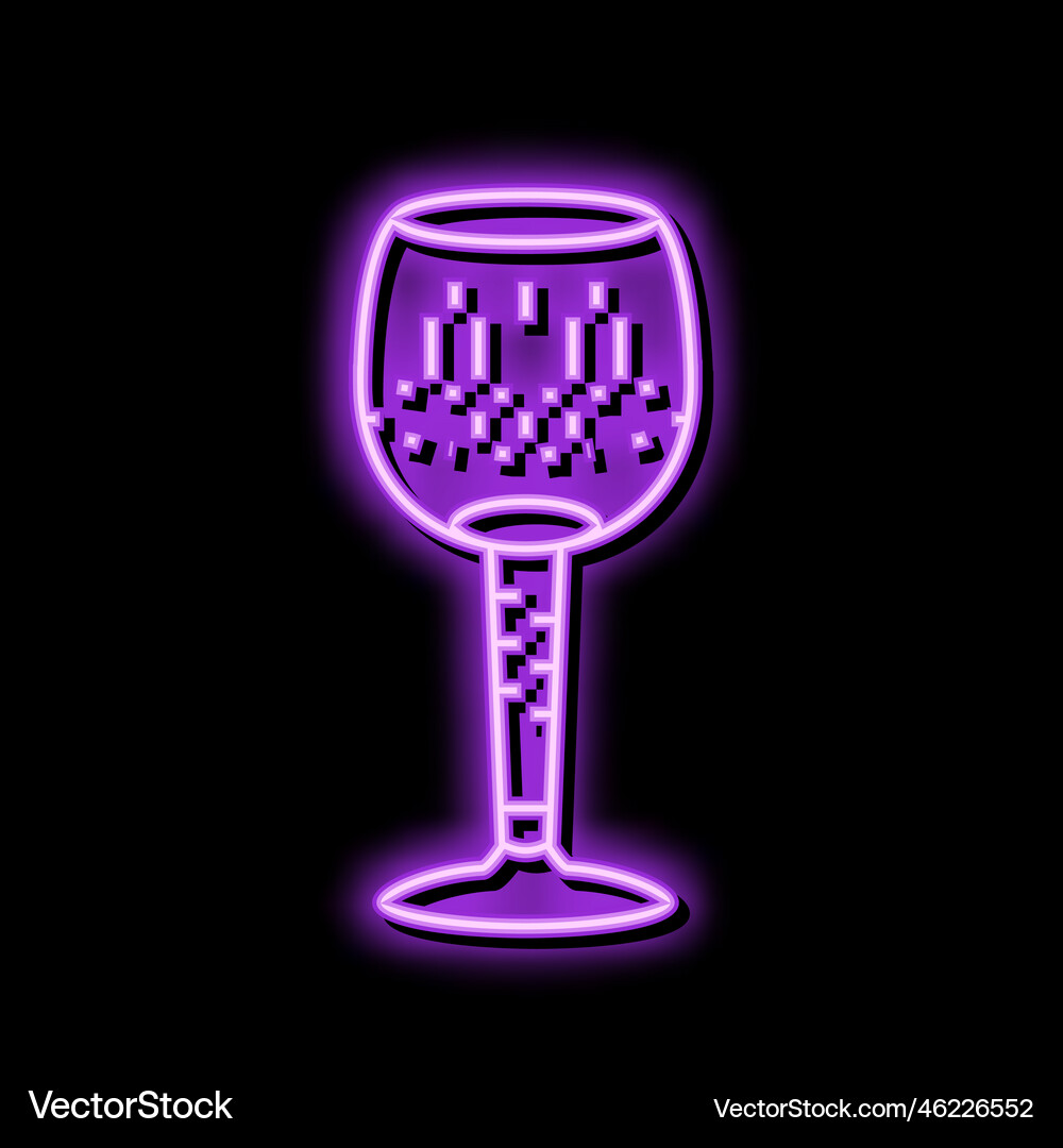 Drink wine glass neon glow icon Royalty Free Vector Image