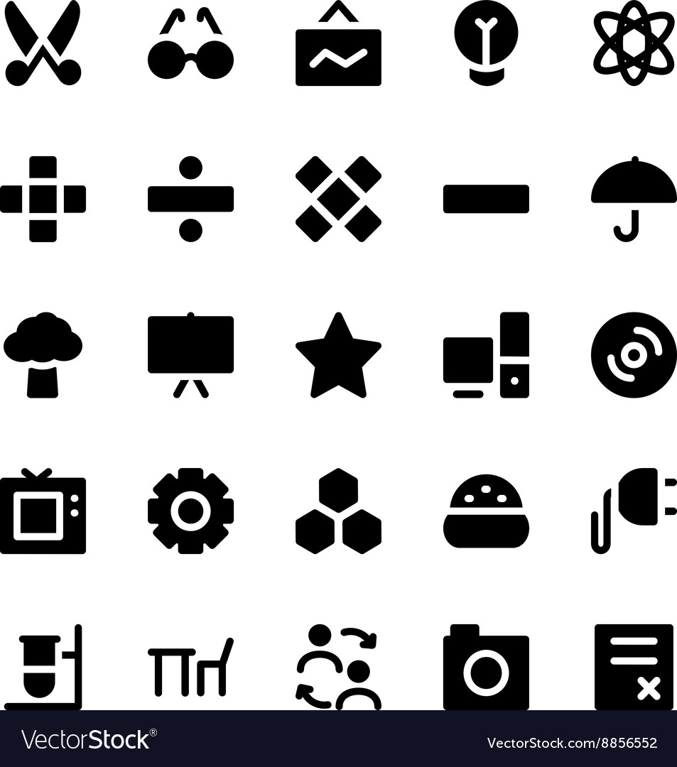 Education solid icons 4 Royalty Free Vector Image