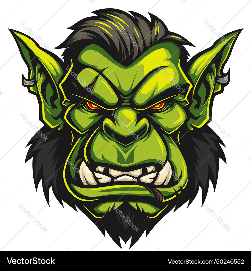 Esport logotype orc icon sticker monster Vector Image