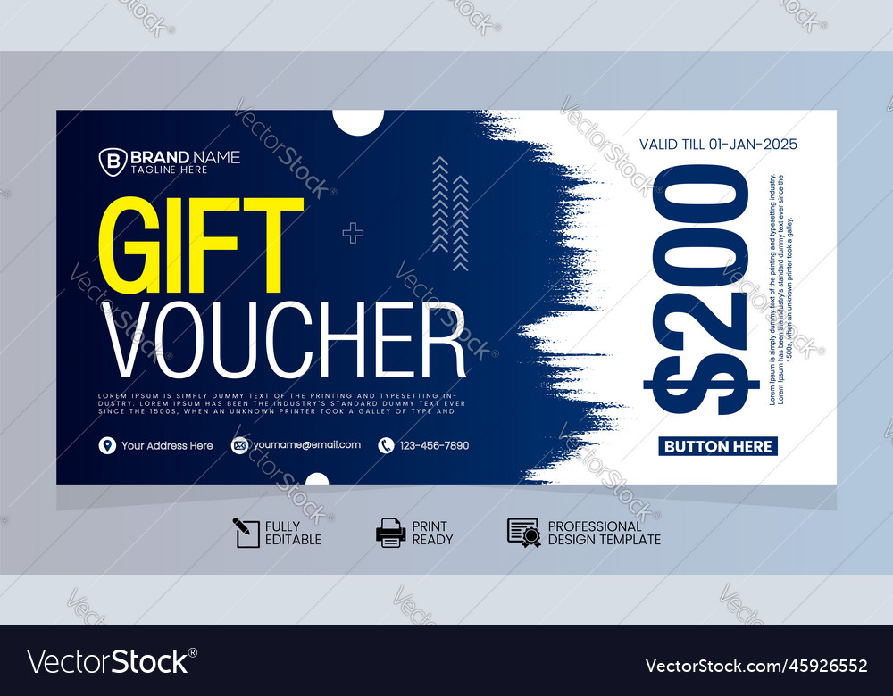 Gift voucher design template Royalty Free Vector Image