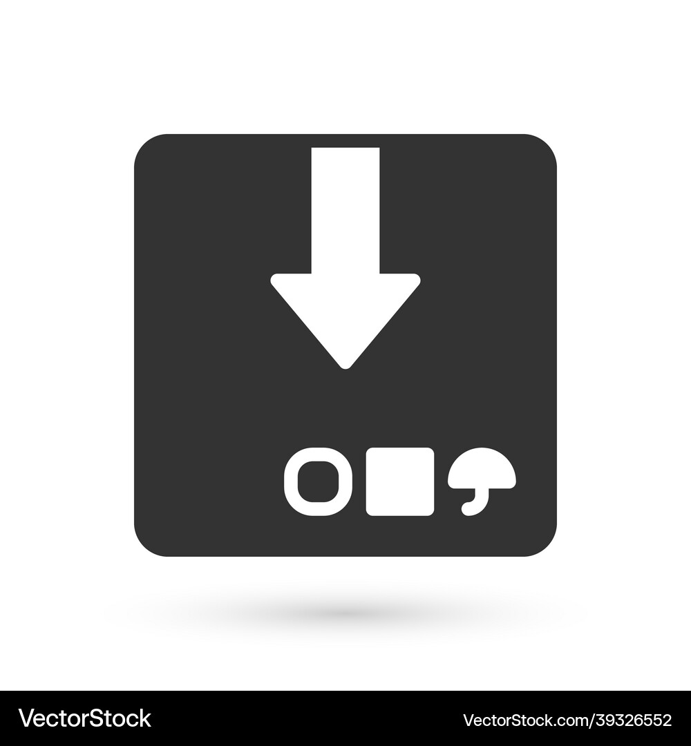 Grey carton cardboard box icon isolated on white Vector Image
