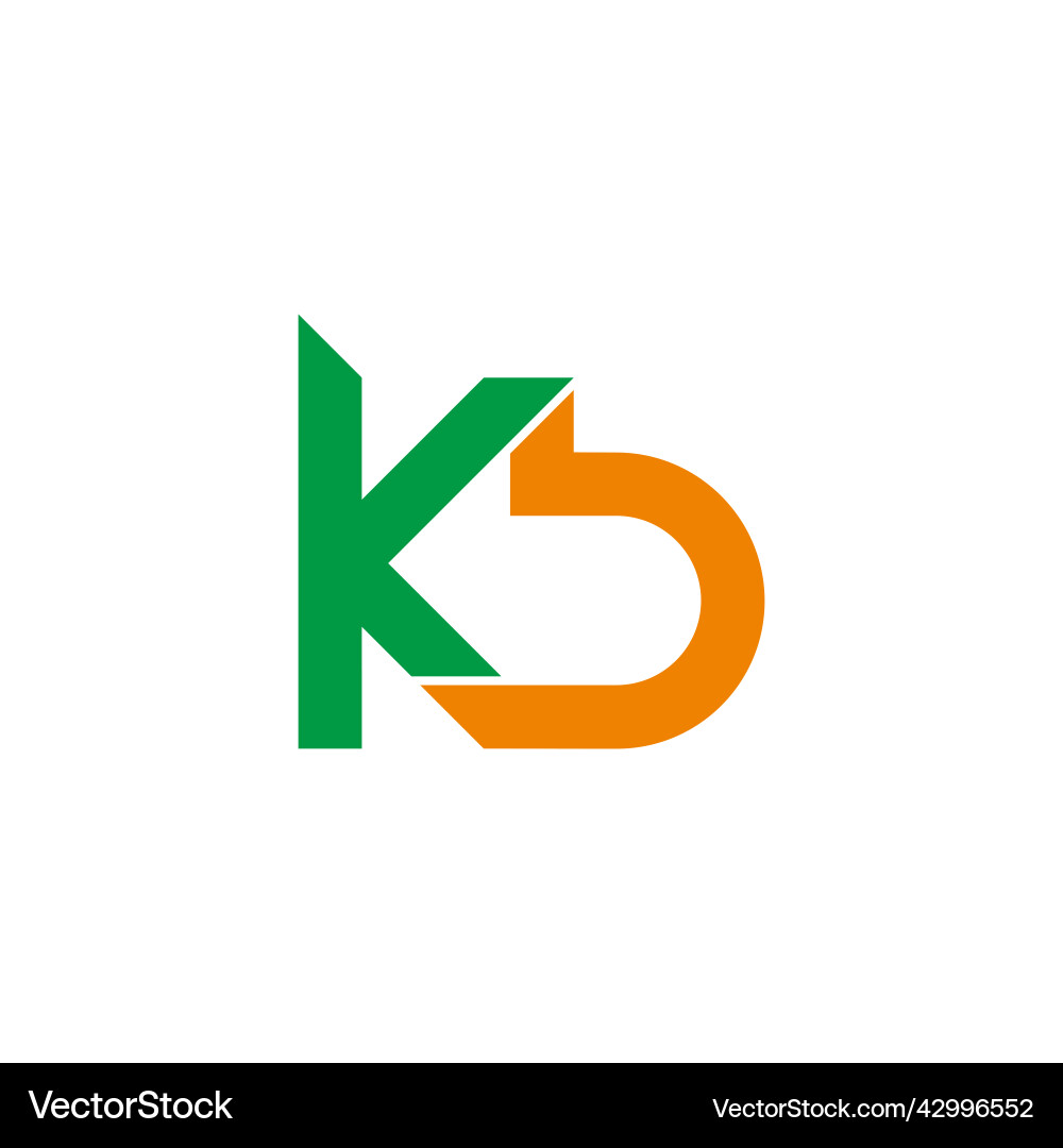 Letter kb linked colorful geometric line logo Vector Image