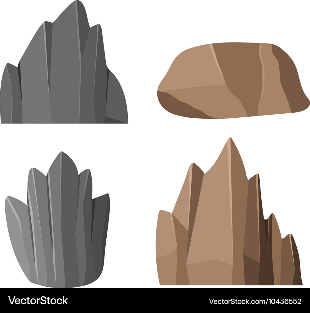 Rocks and stones icons Royalty Free Vector Image