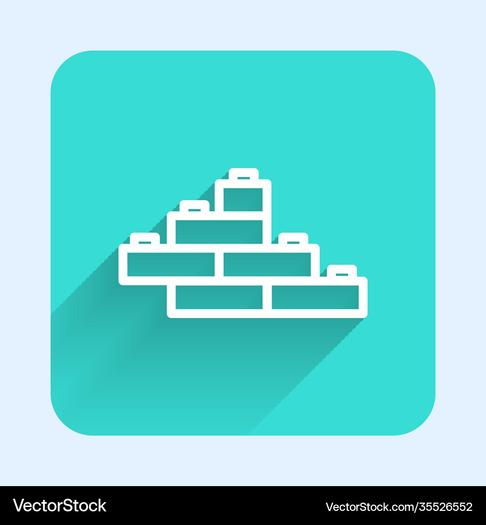 White line toy building block bricks for children Vector Image