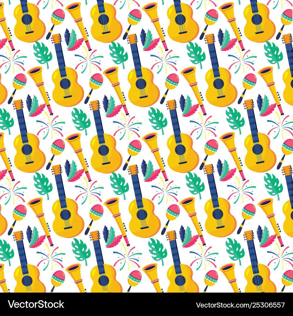 Brazil carnival pattern Royalty Free Vector Image