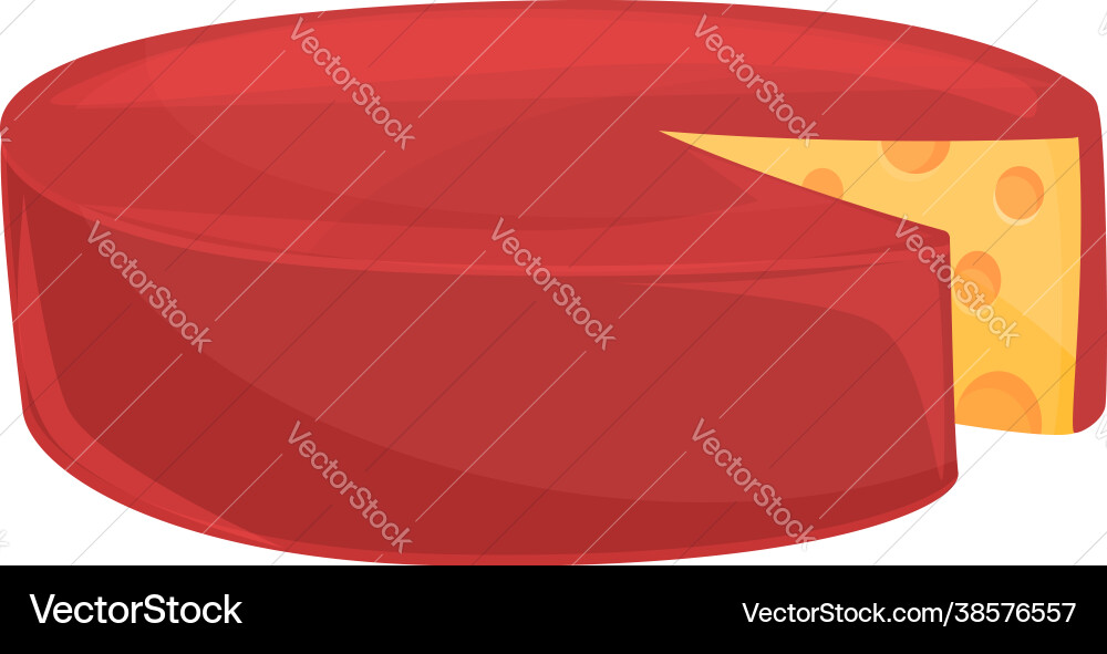 Cheese wheel icon cartoon round cheddar Royalty Free Vector
