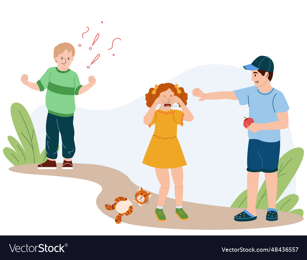 Children behaviour flat Royalty Free Vector Image